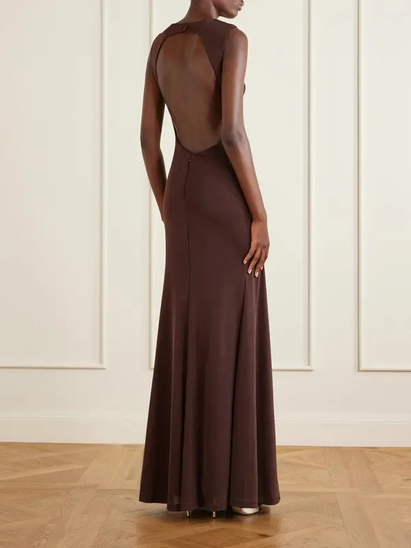 Rebecca Vallance Hazine Ruched Embellished Gown