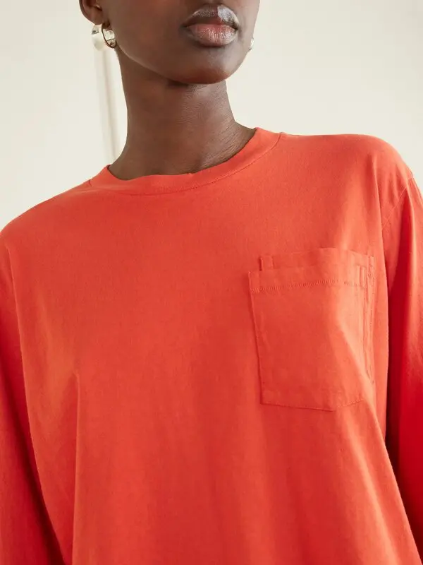 B Sides Double Pocket Detail Long Sleeve Cotton T-shirt