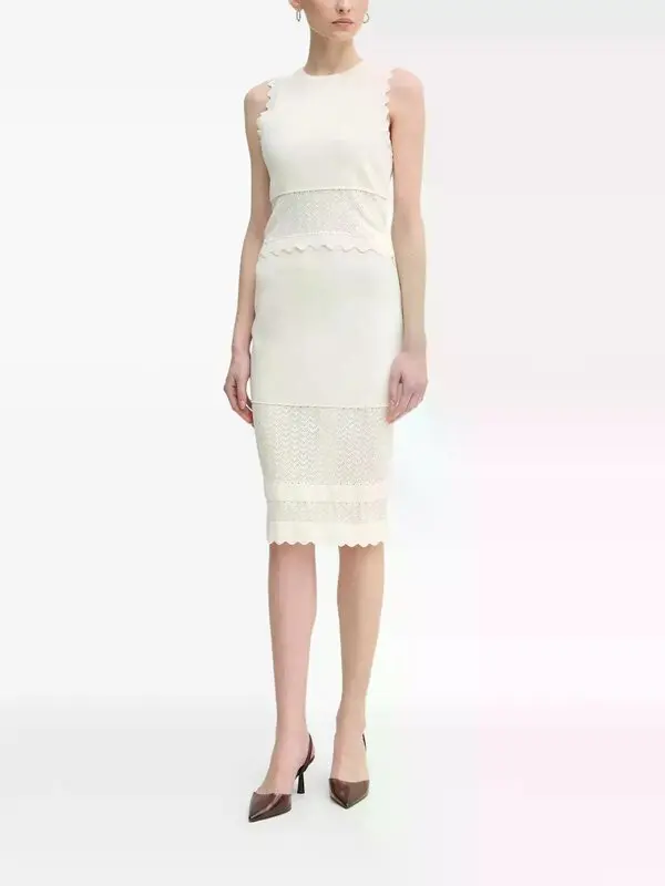 GAUDI Scalloped Trim Knit Top - Neutrals