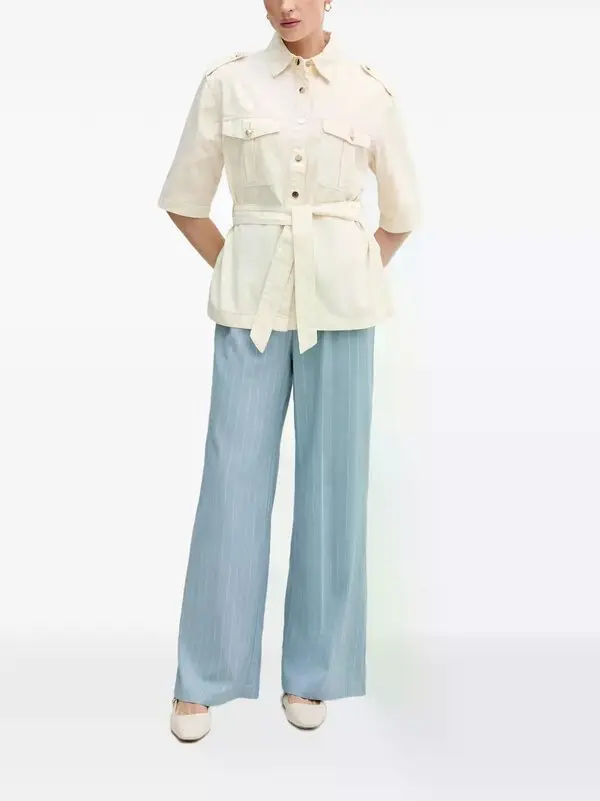 GAUDI Belted Cotton Shirt - Neutrals