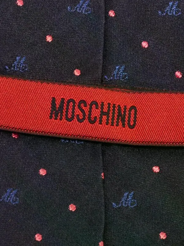 Moschino Monogram Polka-dot Neck Tie