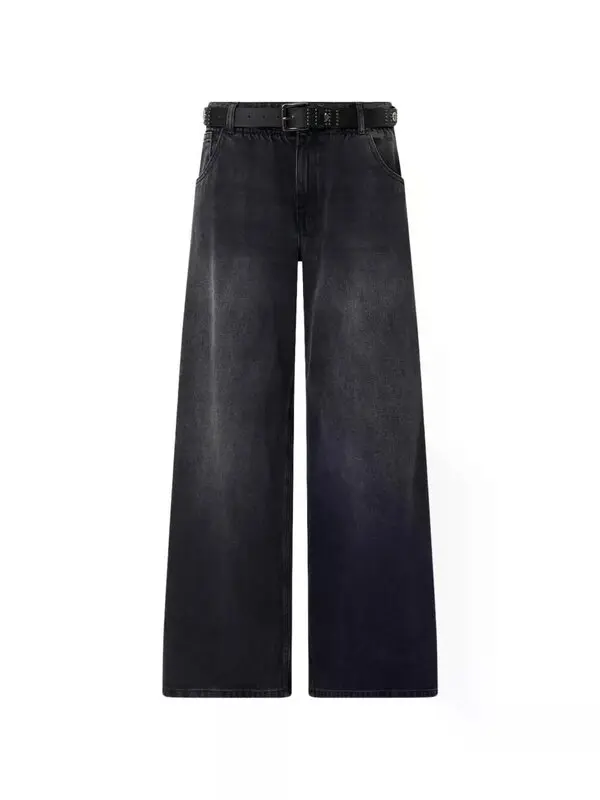 Liu Jo Belted Waist Wide-leg Jeans - Black