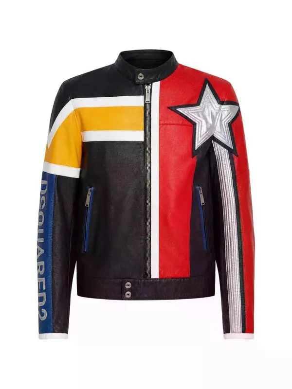 Dsquared2 Caten Leather Biker Jacket