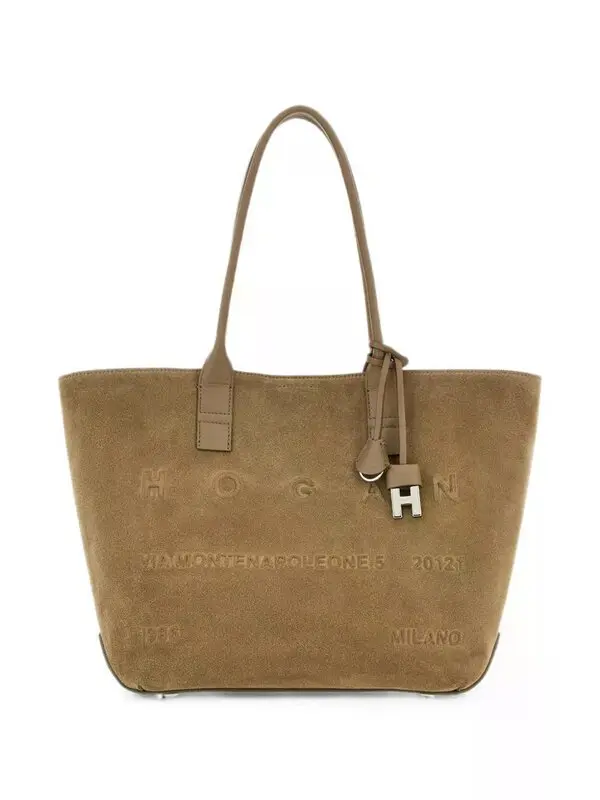 Hogan Suede Tote Bag With Embossed Logo
