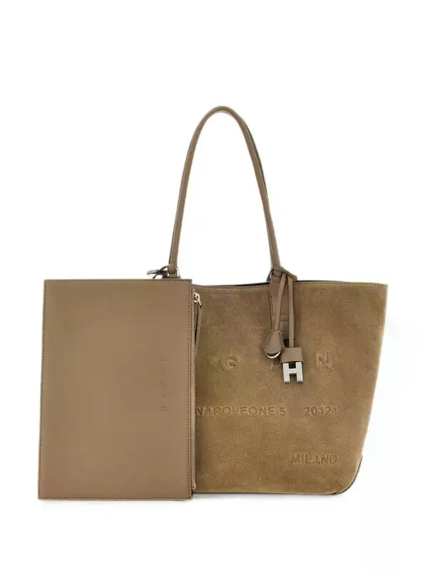 Hogan Suede Tote Bag With Embossed Logo