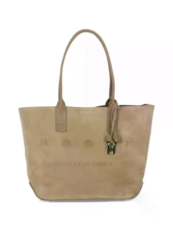 Hogan Suede Tote Bag With Embossed Logo