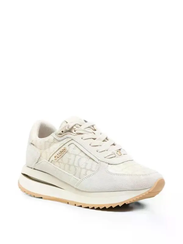 Guess Logo-print Suede-panel Sneakers