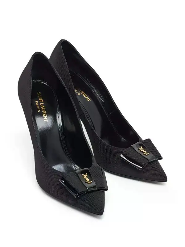Saint Laurent Anais Bow Detail Pointed Toe High Heel Pumps