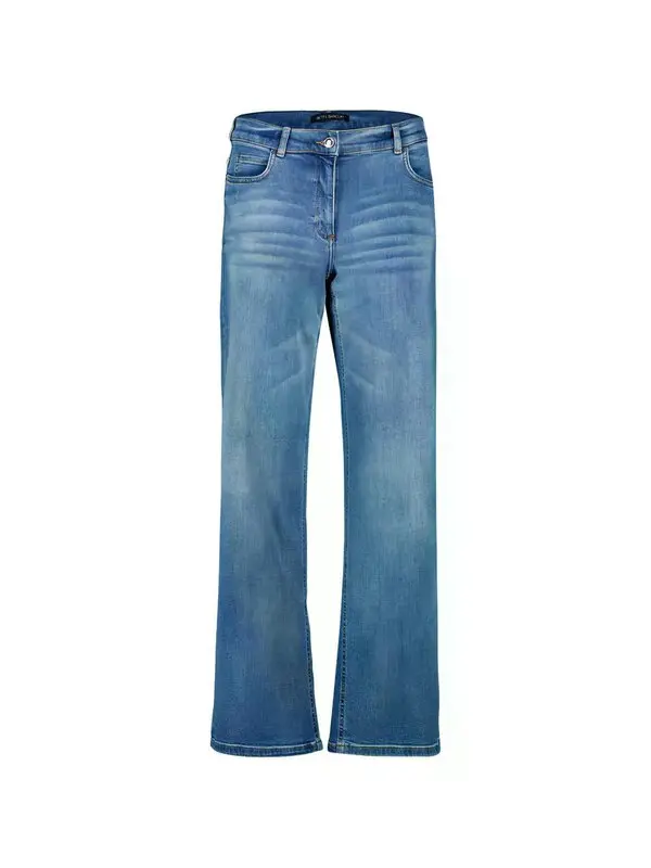 BETTY BARCLAY Faded Effect Crystal-embellished Jeans - Blue
