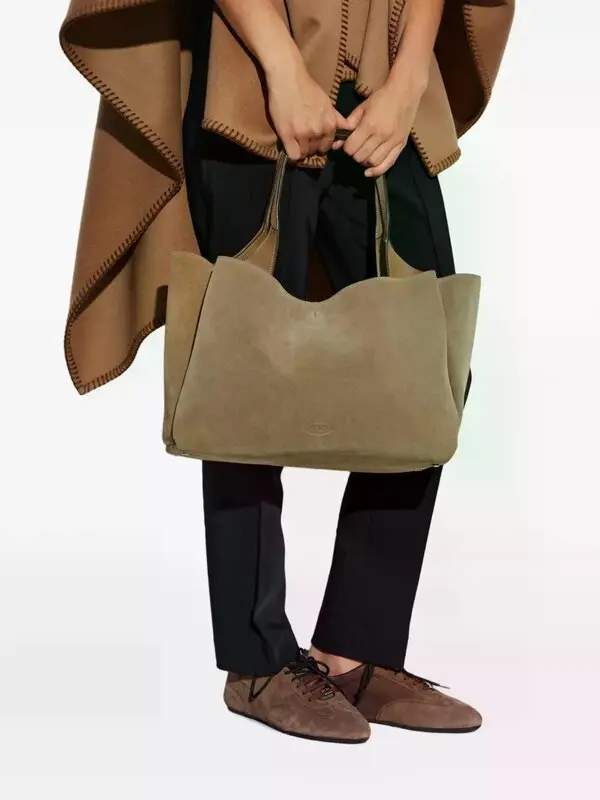 TOD'S Calf Suede Logo-debossed Tote Bag