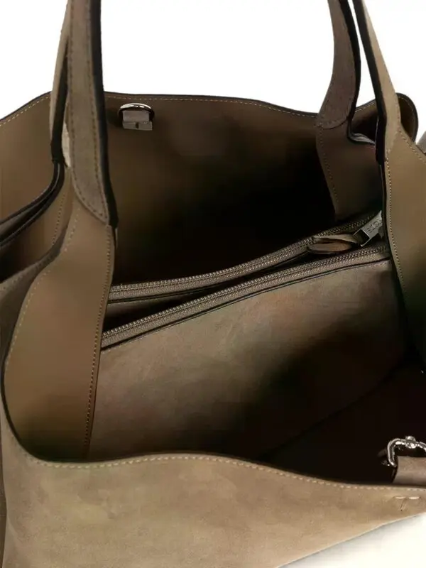 TOD'S Calf Suede Logo-debossed Tote Bag