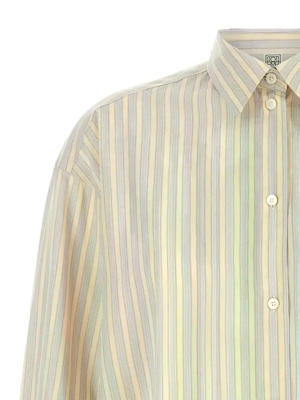 TOTEME Oversized Striped Shirt - Neutrals