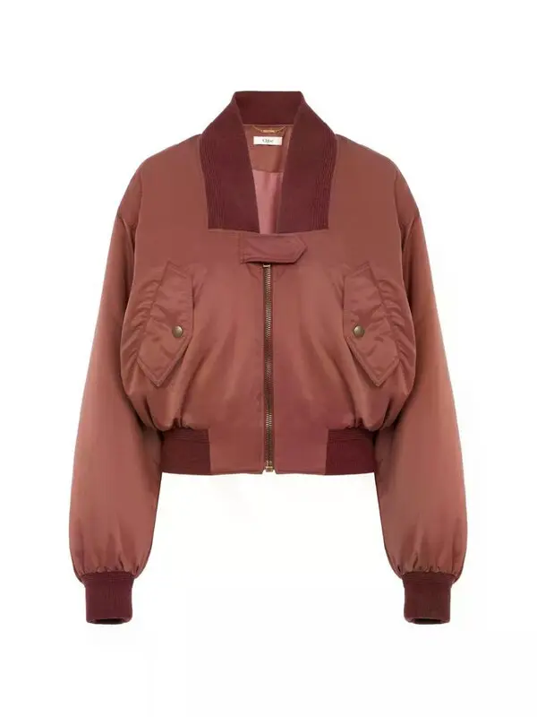 Chloé Ribbed-trim Zip-up Bomber Jacket