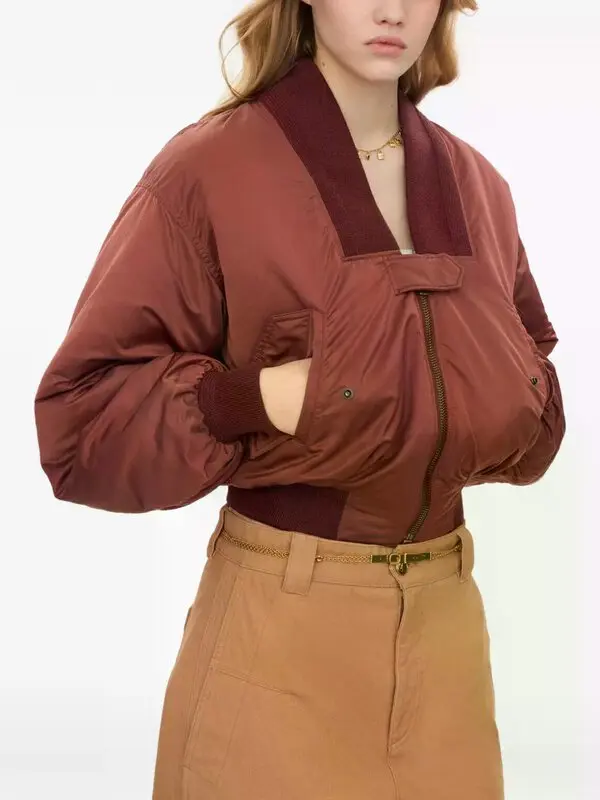Chloé Ribbed-trim Zip-up Bomber Jacket
