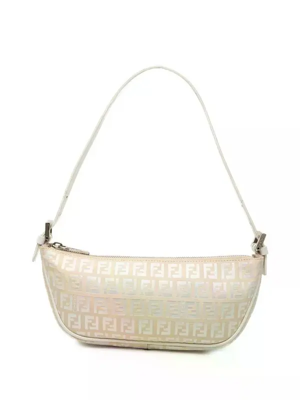 Fendi Zucchino Canvas Shoulder Bag - Brown