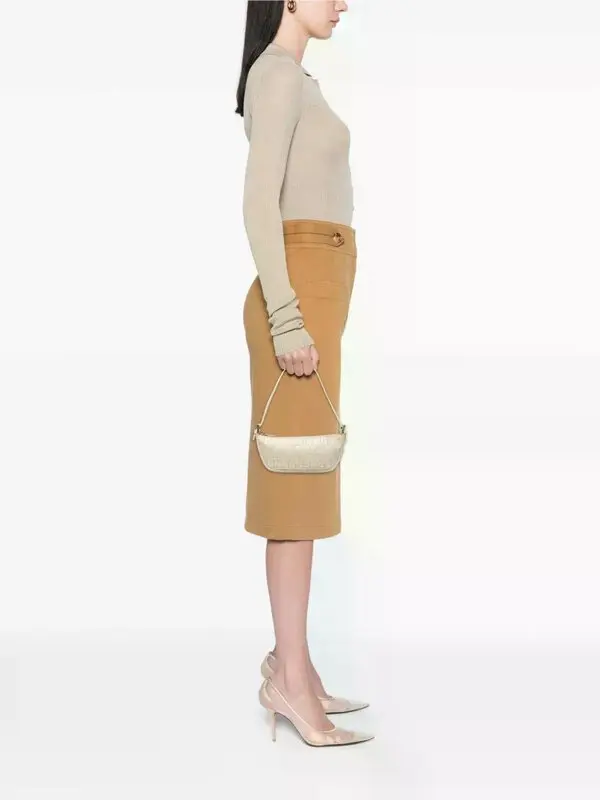 Fendi Zucchino Canvas Shoulder Bag - Brown