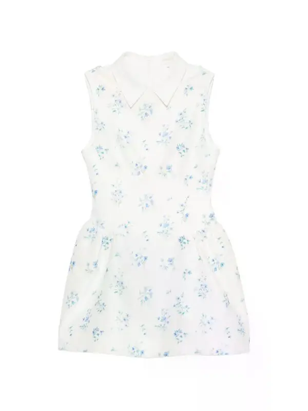 SHUSHU/TONG Sleeveless Floral Print Mini Dress - White