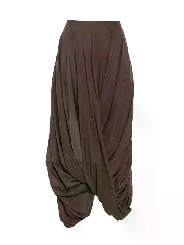 TOTEME Cocoon Asymmetric Draped Skirt - Brown