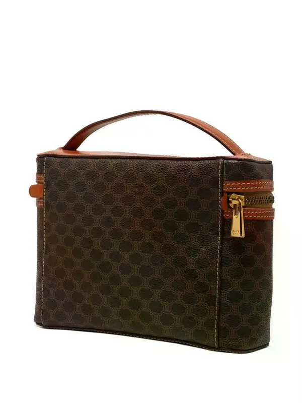 Celine Macadam Coated Canvas Vanity Bag - Brown
