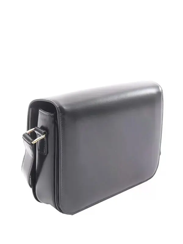 Celine Classique Triomphe Crossbody Bag In Shiny Calfskin - Black