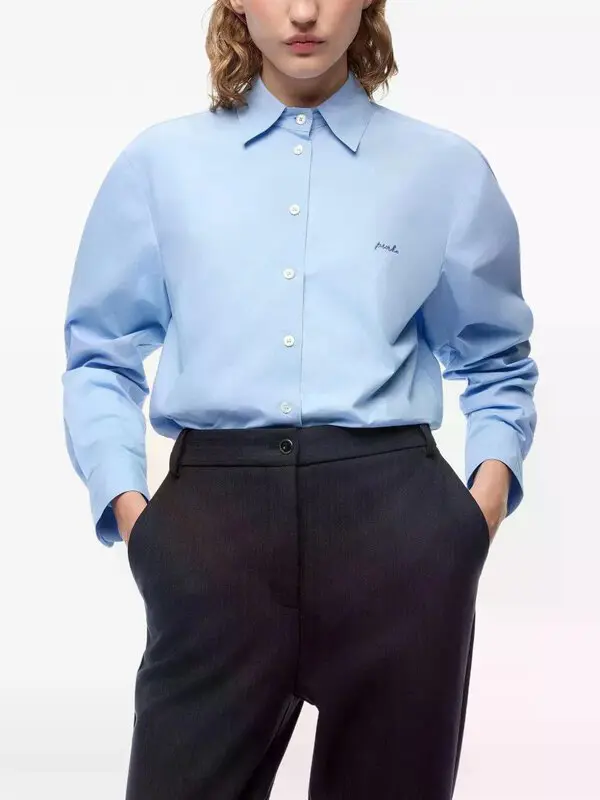 Pinko Logo Embroidered Cotton Shirt