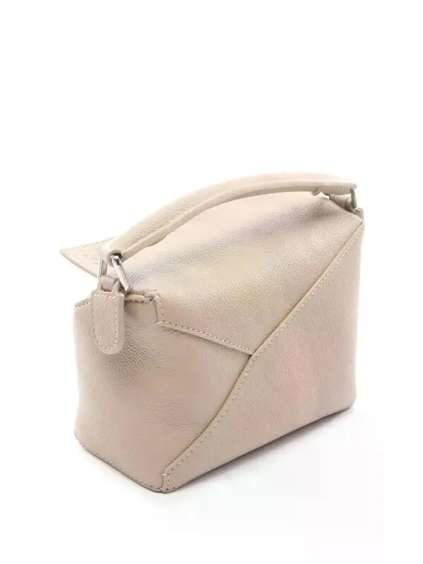 Loewe Mini Calfskin Puzzle Edge Satchel - Neutrals