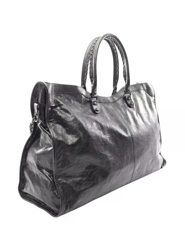 Balenciaga Lambskin Leather Travel Bag - Black