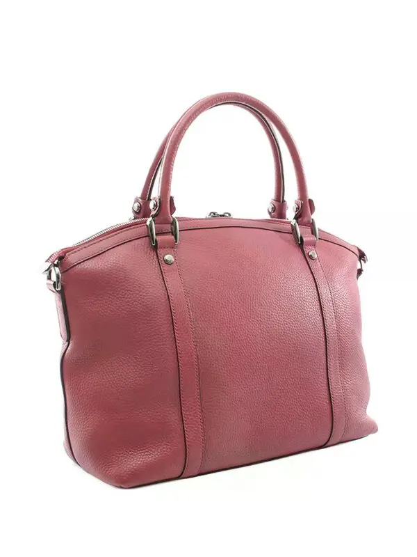 Gucci Calfskin Gg Charm Dome Satchel - Red