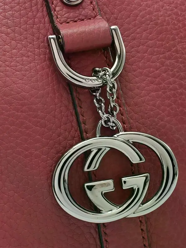Gucci Calfskin Gg Charm Dome Satchel - Red