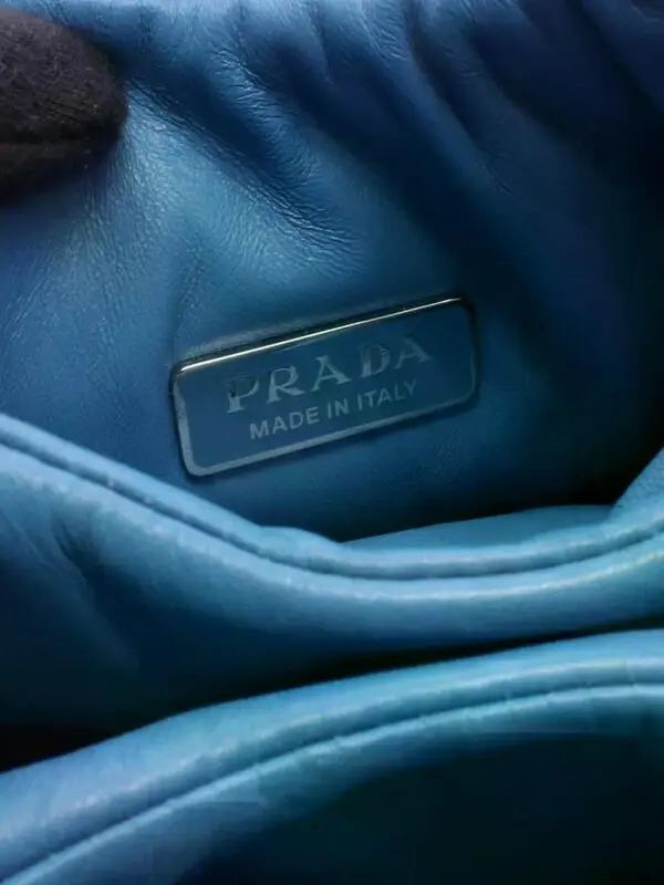 Prada Small Soft Padded Nappa Double Handled Bag - Blue
