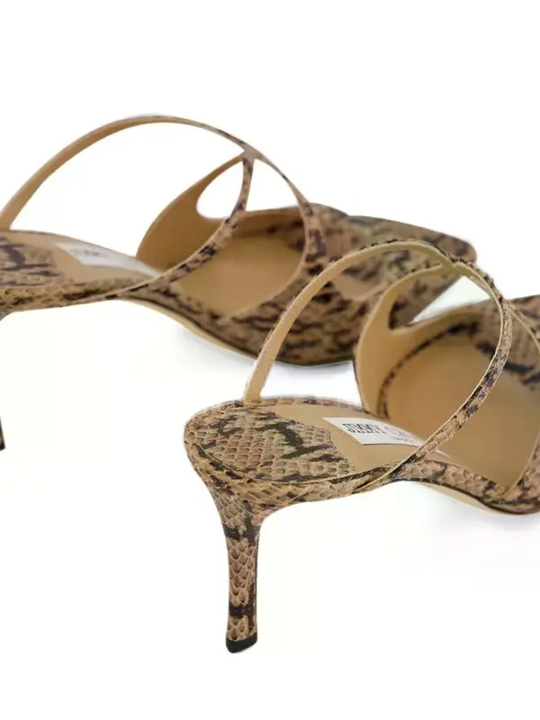 JIMMY CHOO Anise Snake-effect Leather Stiletto Sandals