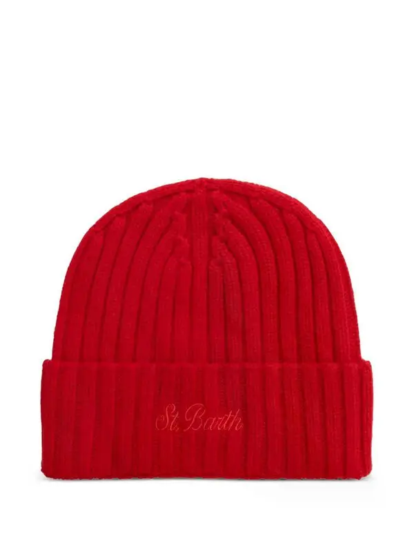 MC2 SAINT BARTH Wengen Logo-embroidered Wool Beanie - Red