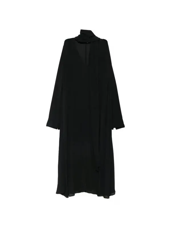 TOTEME V-neck Maxi Dress With Scarf Detail - Black