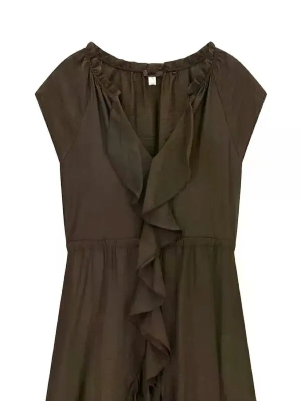 Guess Crinkled Ruffled Trim High-low Dress