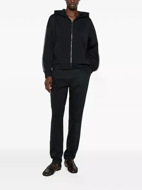 Fabiana Filippi Zip-fastening Hoodie With Side Stripes