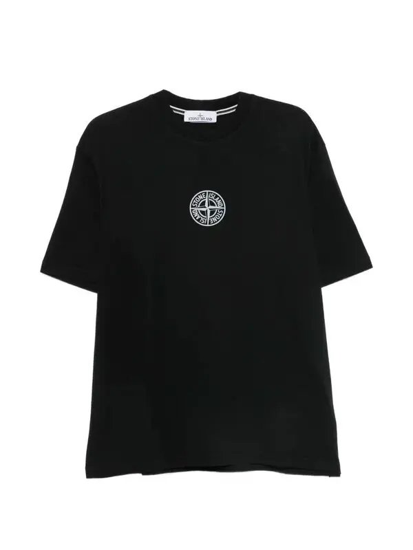 Stone Island Logo-print Crew-neck T-shirt - Black