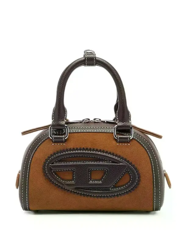 DIESEL® 1dr Suede And Grainy Pu Dome Bowling Bag - Brown