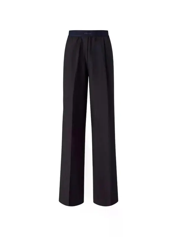 Pinko Stretch Wool-blend Palazzo Trousers - Grey