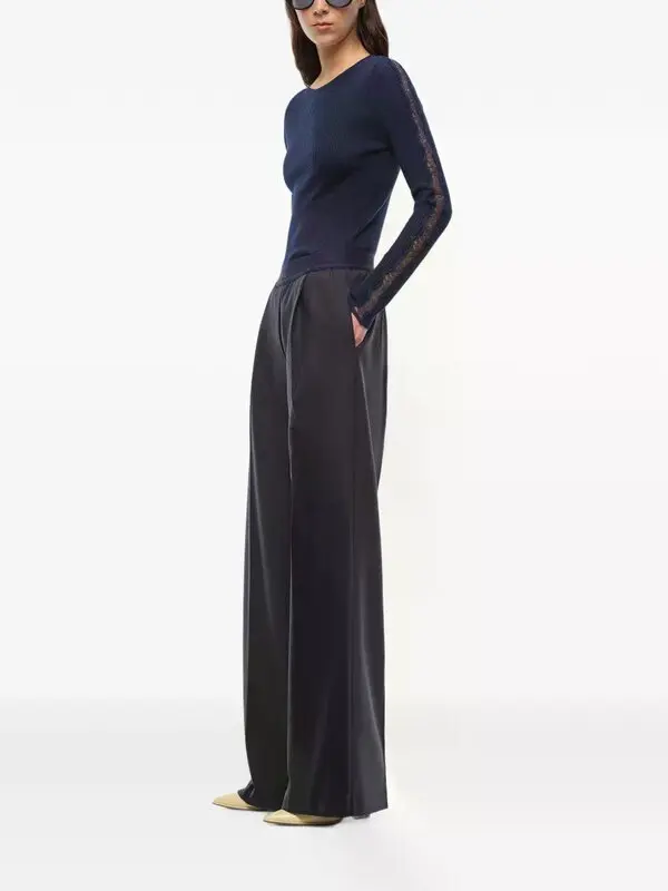 Pinko Stretch Wool-blend Palazzo Trousers