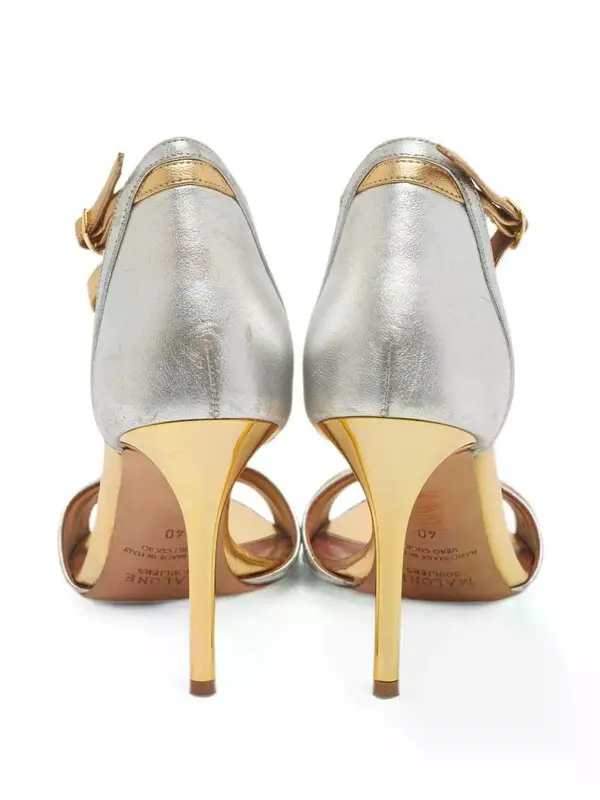 MALONE SOULIERS Miranda Metallic Leather Ankle-strap Sandals