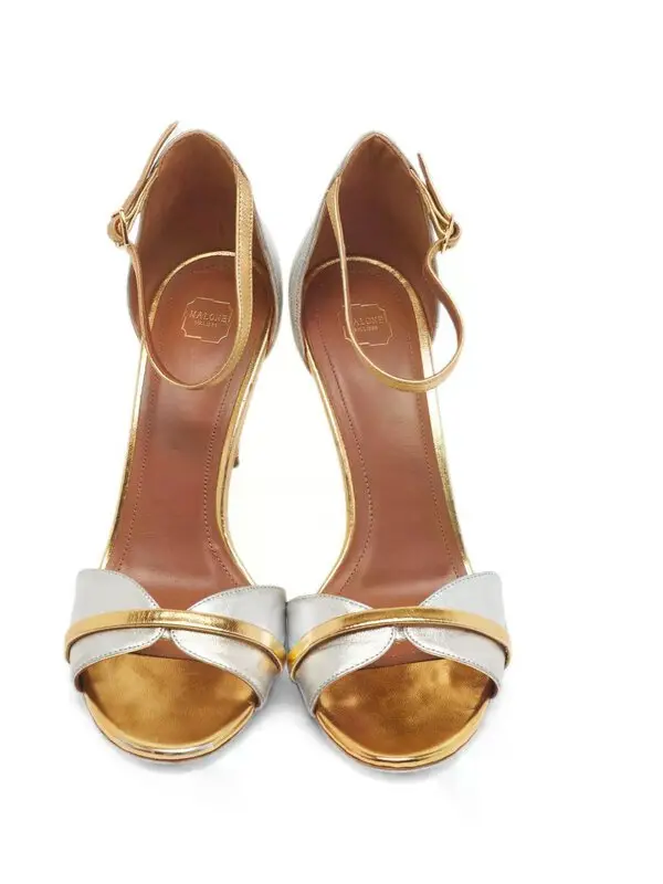 MALONE SOULIERS Miranda Metallic Leather Ankle-strap Sandals