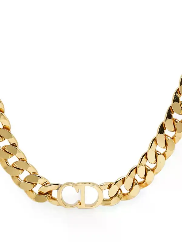 Dior Tone Monogram Choker Necklace