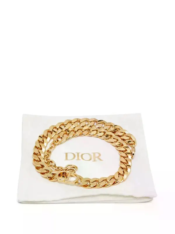 Dior Tone Monogram Choker Necklace