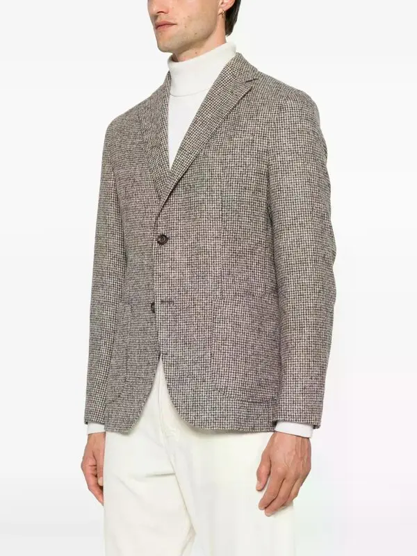 Eleventy Houndstooth-pattern Single-breasted Blazer