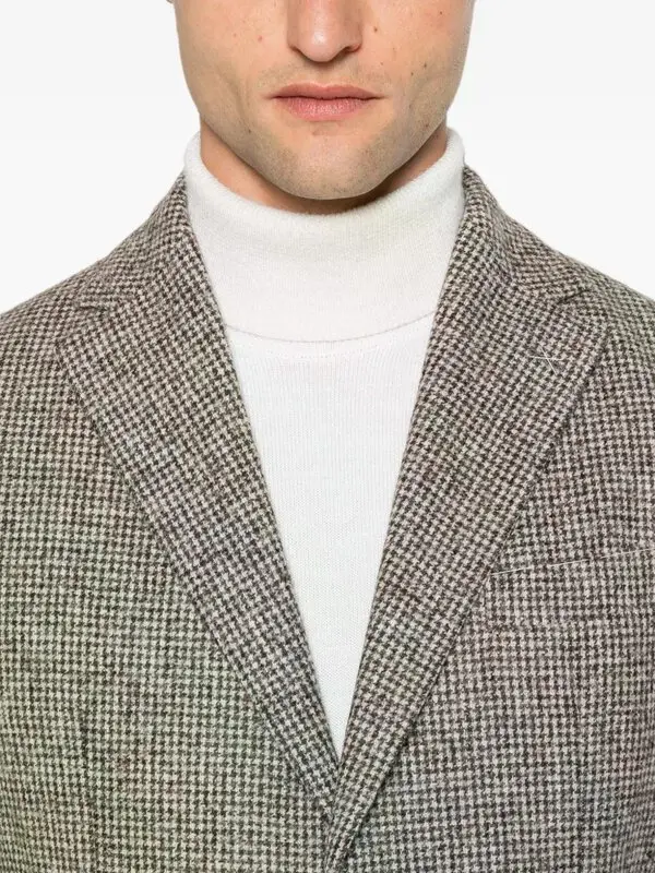 Eleventy Houndstooth-pattern Single-breasted Blazer