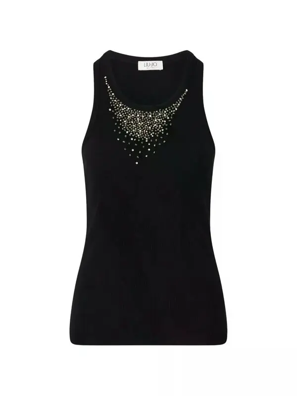 Liu Jo Embellished Cropped T-shirt - Black