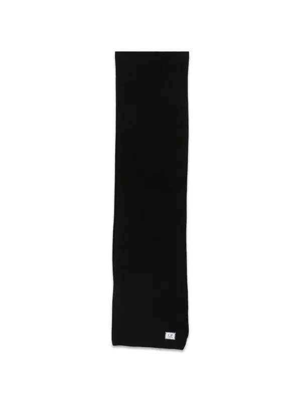 C.P. COMPANY Logo-patch Knitted Scarf - Black