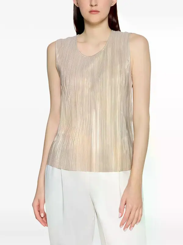 BETTY BARCLAY Plissé Effect Metallic Top