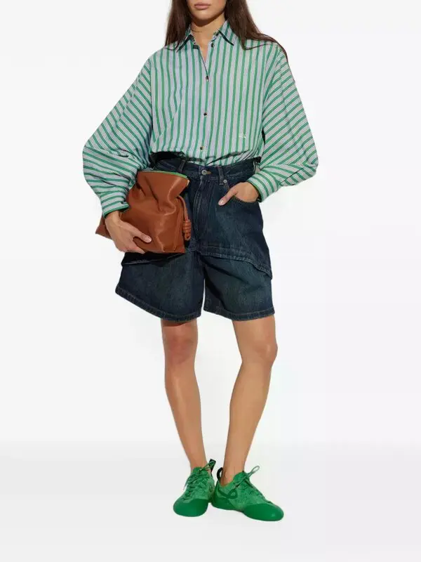 Loewe Striped Embroidered Anagram Shirt