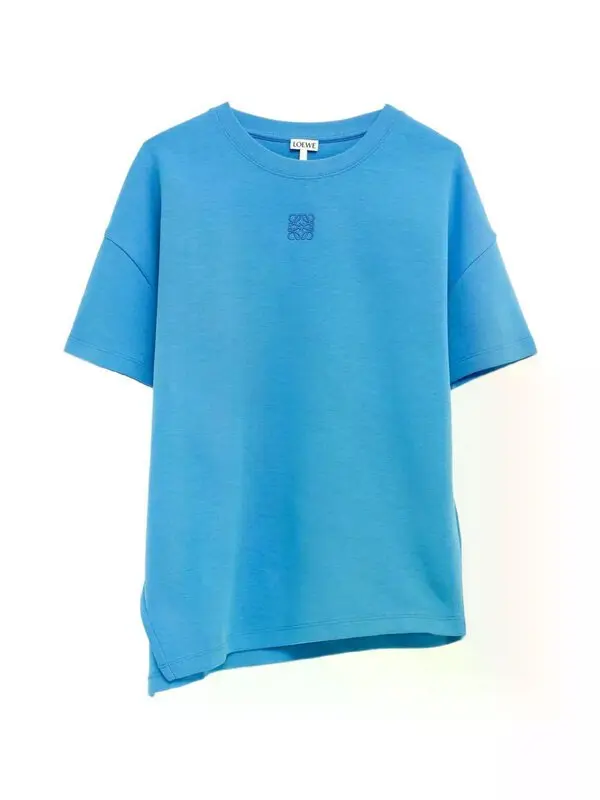 Loewe Asymmetric T-shirt With Anagram Embroidery - Blue